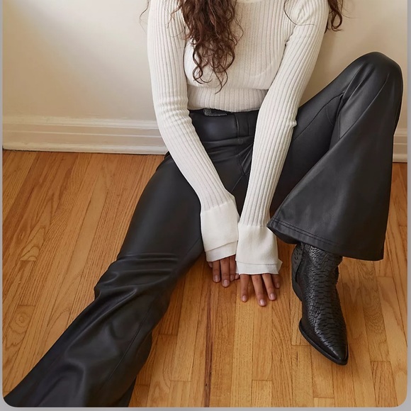 Free People | Pants & Jumpsuits | Nwt Free People Crvy Vandal Vegan Leather Pants 26 | Poshmark